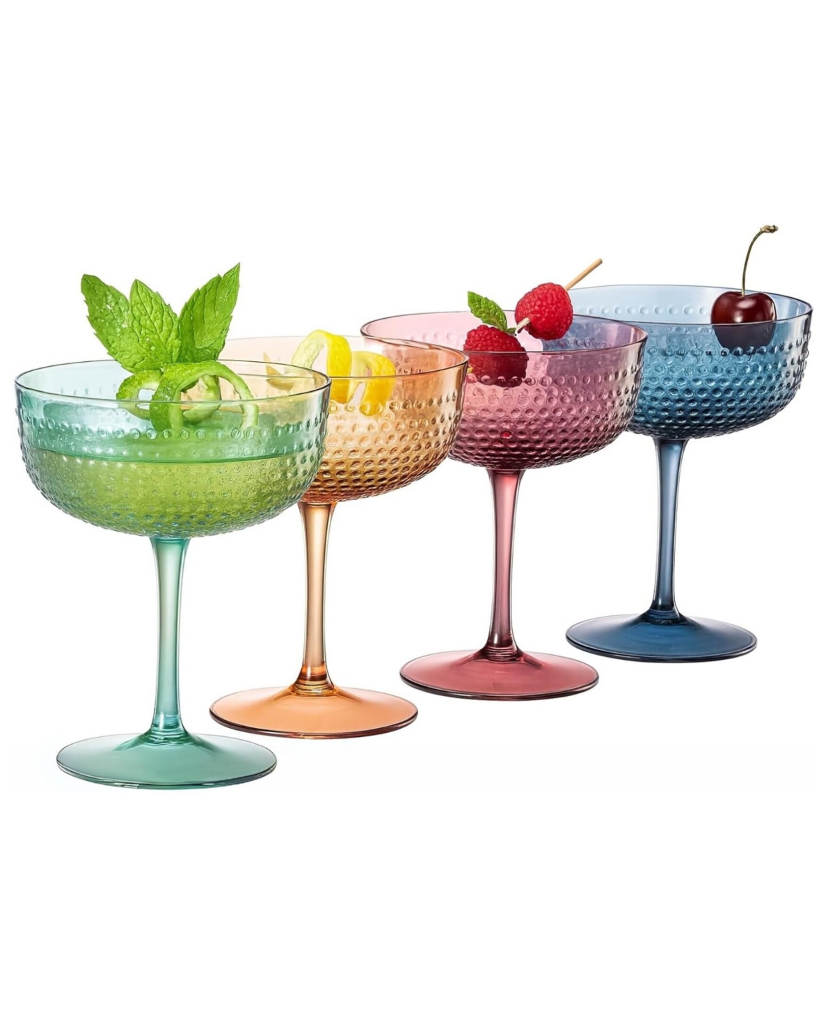 Click here for The Wine Savant Muted Hobnail Coupe Glasses  Set o... prices