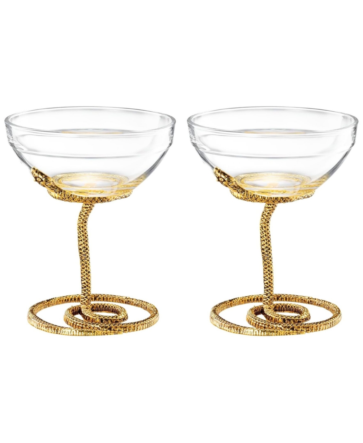 Click here for The Wine Savant Gold Snake Cocktail Glasses  Set o... prices