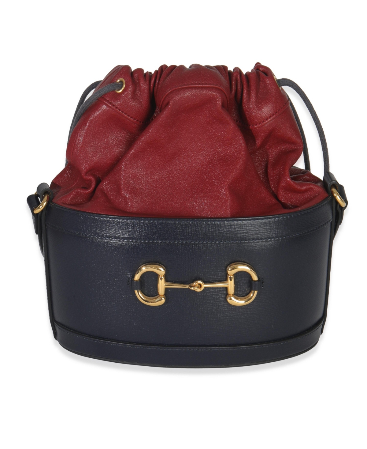 Click here for Pre-Owned Gucci Red Navy Calfskin Horsebit 1955 Dr... prices
