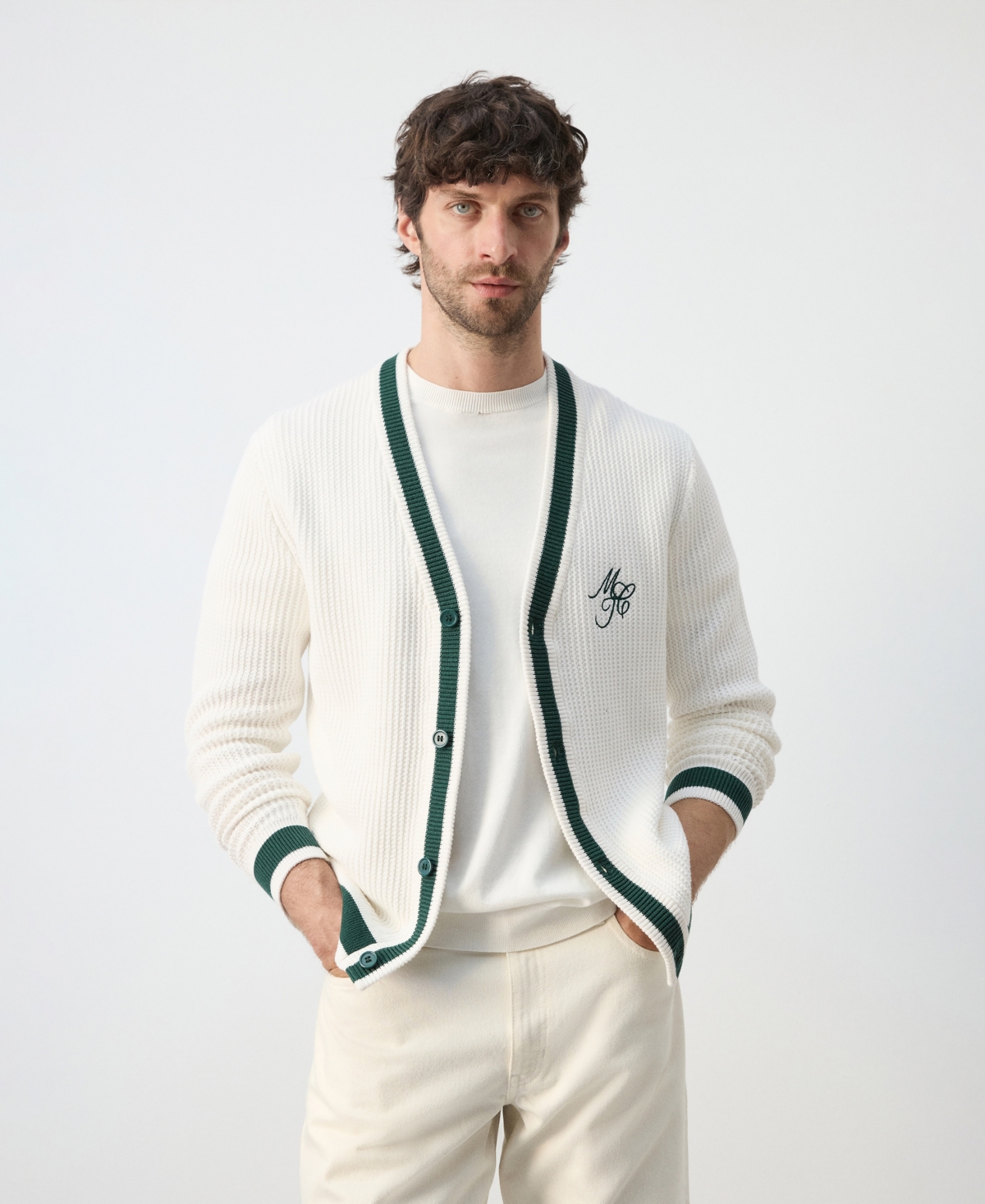 Click here for Mango Mens Embroidered Detail Knit Cardigan Sweate... prices