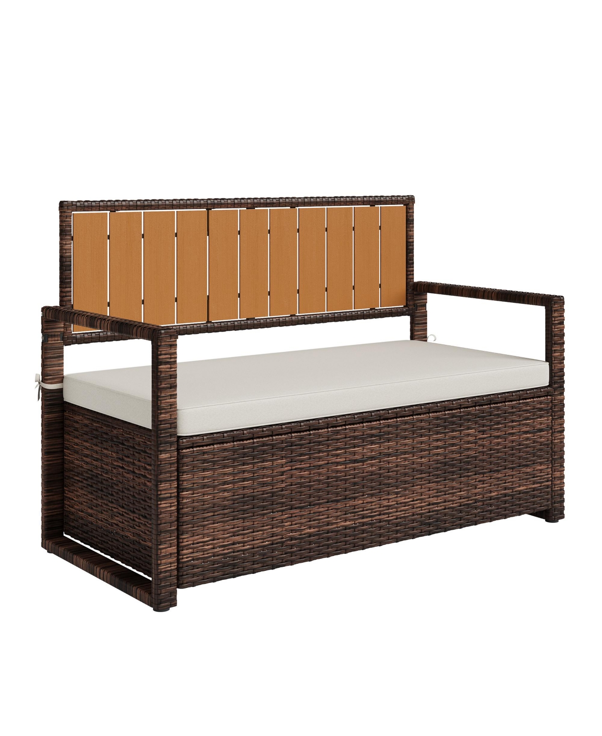 Click here for gaomon Home Wicker Storage Bench  Rattan Patio Sto... prices