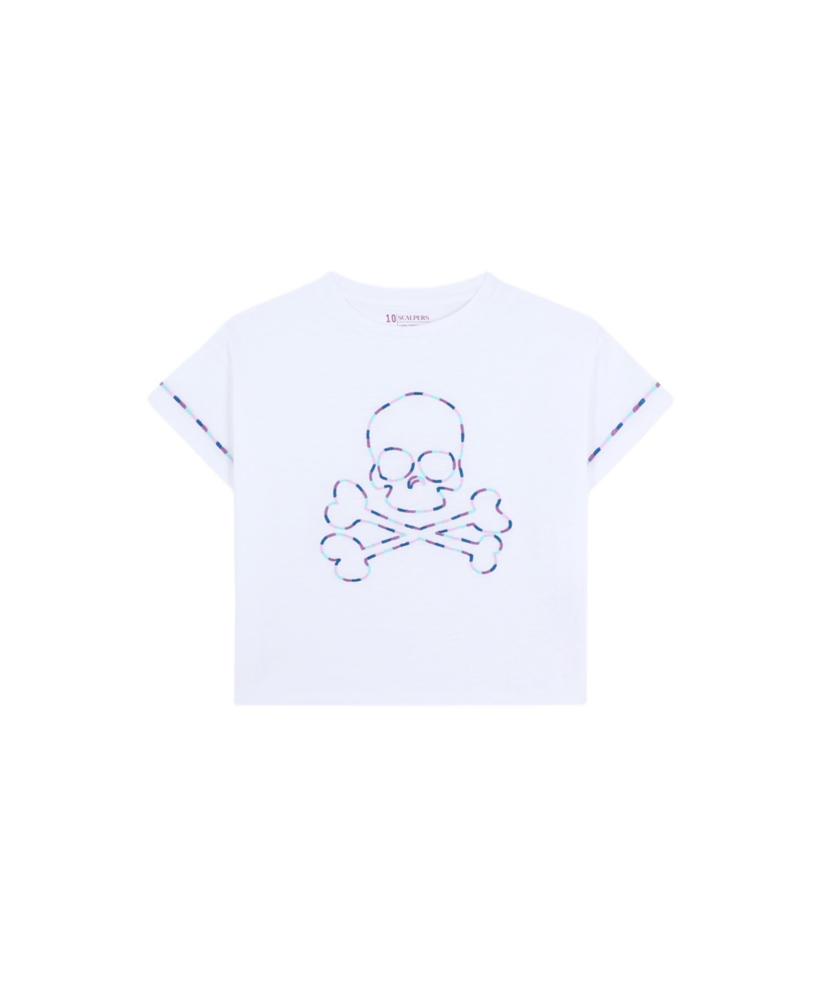 Click here for Scalpers Little/ Big Girls Embskulltee - White prices