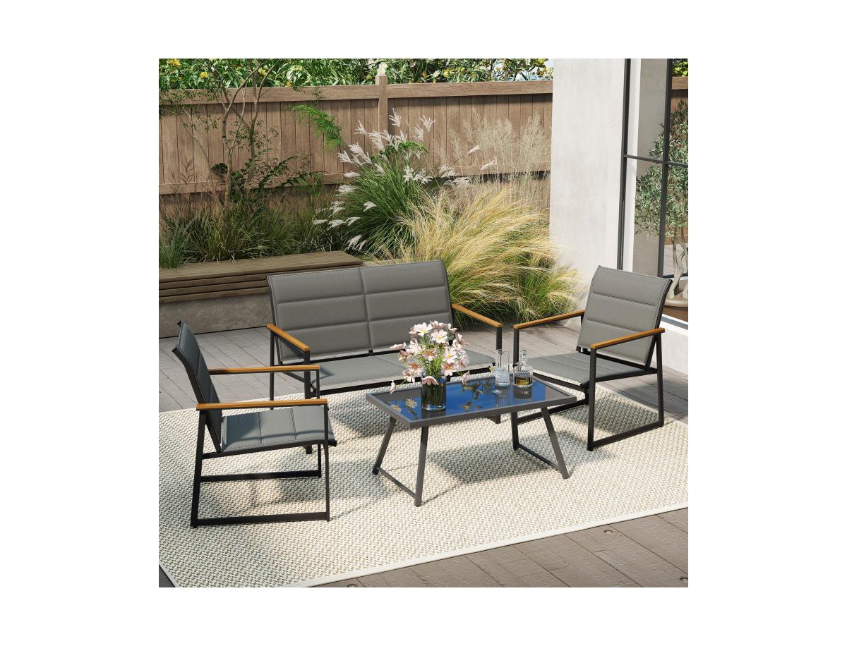 Click here for Boyel Living 4-Piece Outdoor Conversation Patio Fu... prices