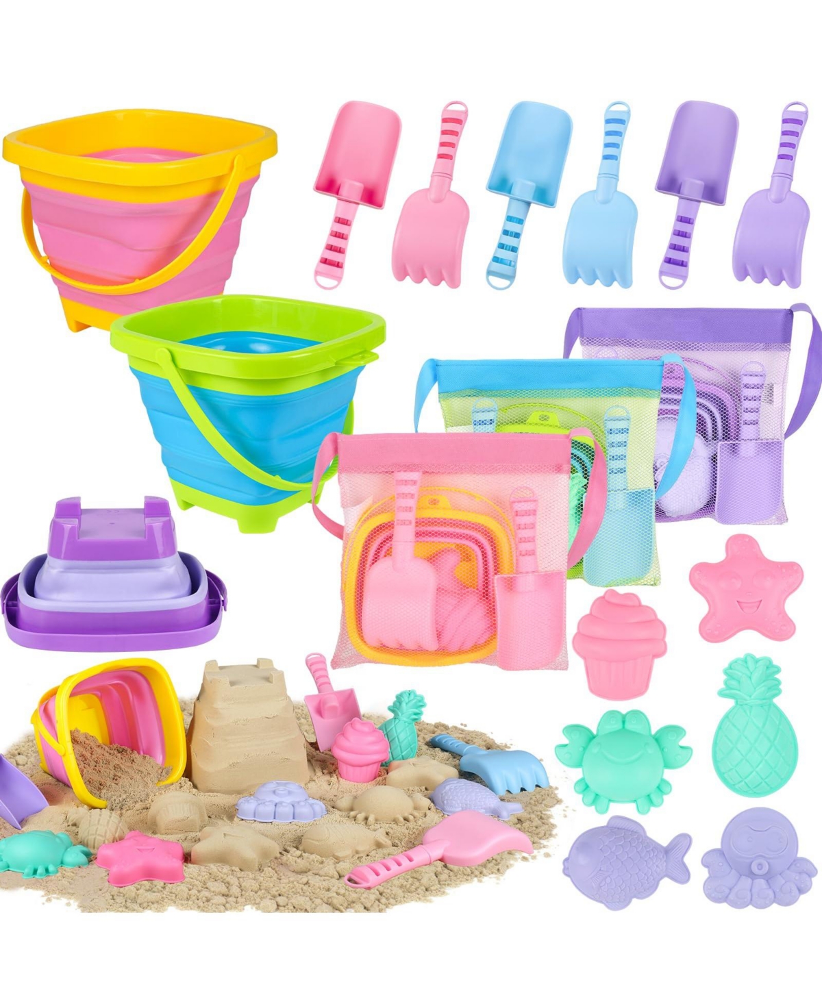 Click here for Gnuadz 18Pieces Collapsible Beach Toys Foldable Sa... prices