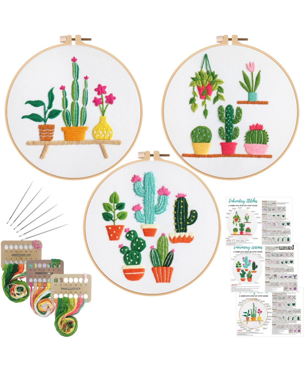 Click here for Gnuadz 3 Sets Embroidery Kits Beginners Hoop Instr... prices