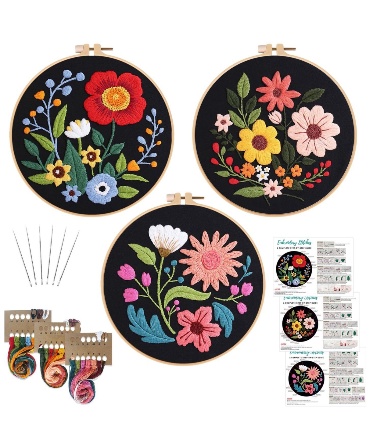 Click here for Gnuadz 3 Sets Embroidery Kits Beginners Hoop Instr... prices