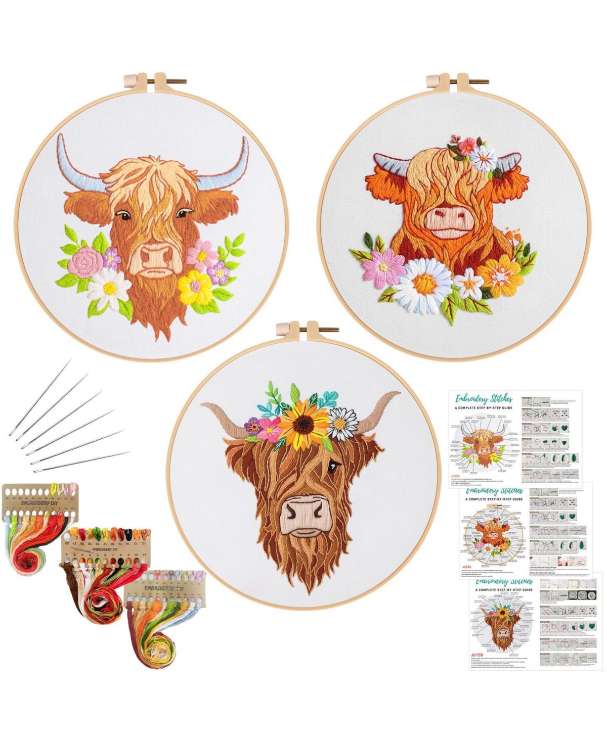 Click here for Gnuadz 3 Sets Embroidery Kits Beginners Hoop Instr... prices
