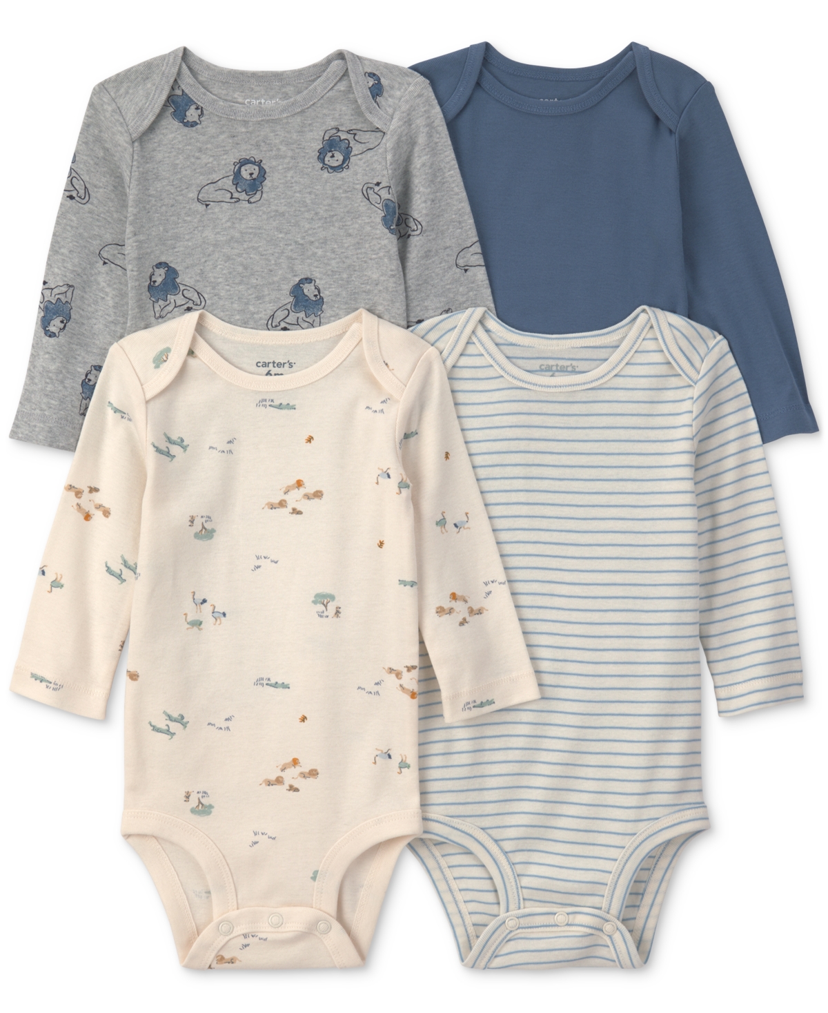 Click here for Carters Baby Boys Lion Print Long-Sleeve Bodysuits... prices