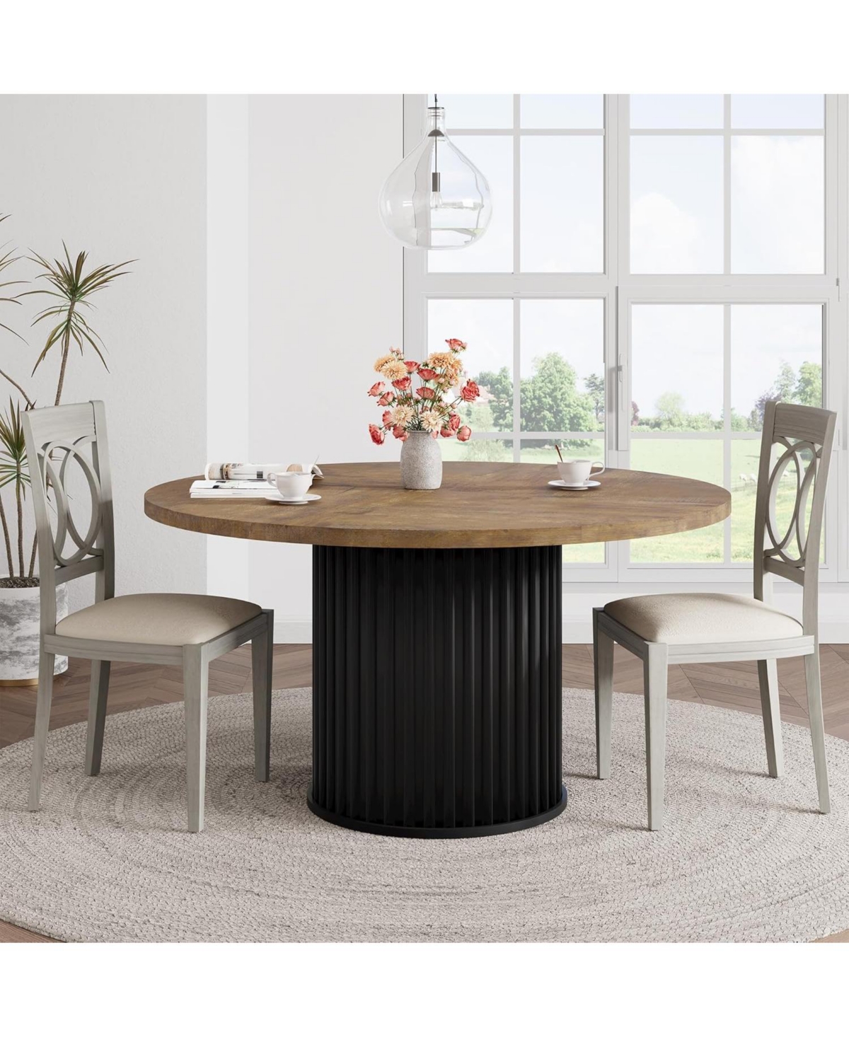 Click here for gaomon 47 Round Dining Table for 4-6 People  Dinin... prices