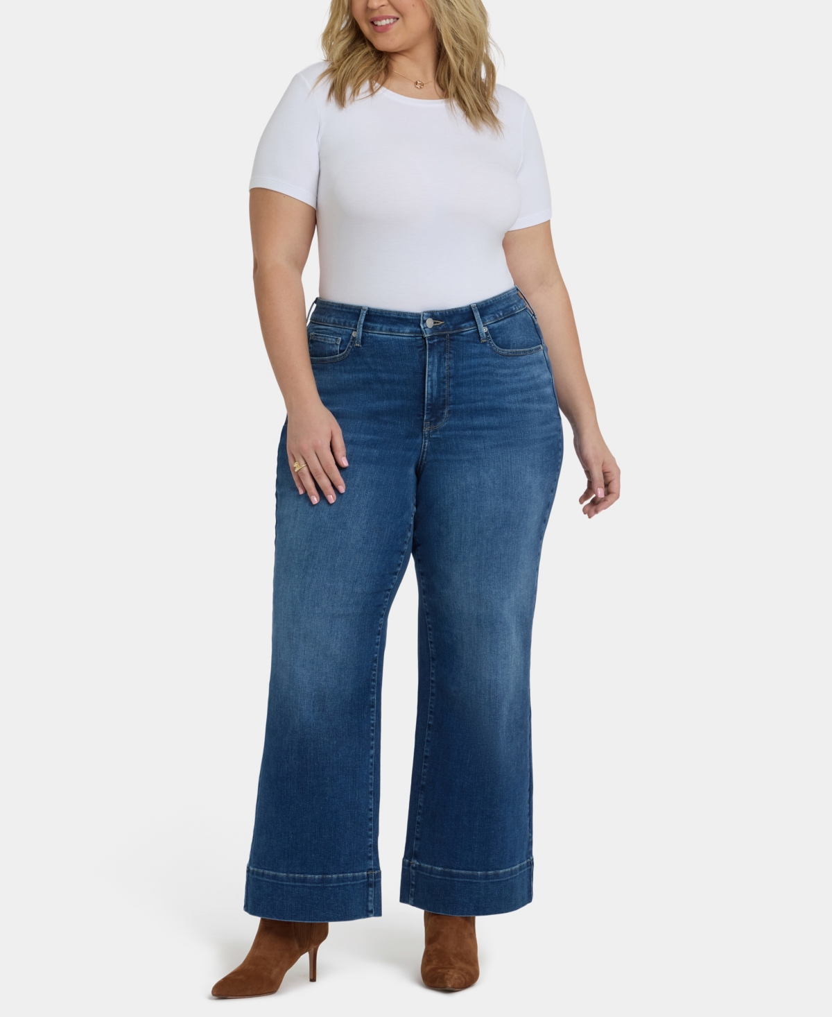 Click here for Nydj Plus Size Teresa Wide-Leg Jeans with Lift Tuc... prices