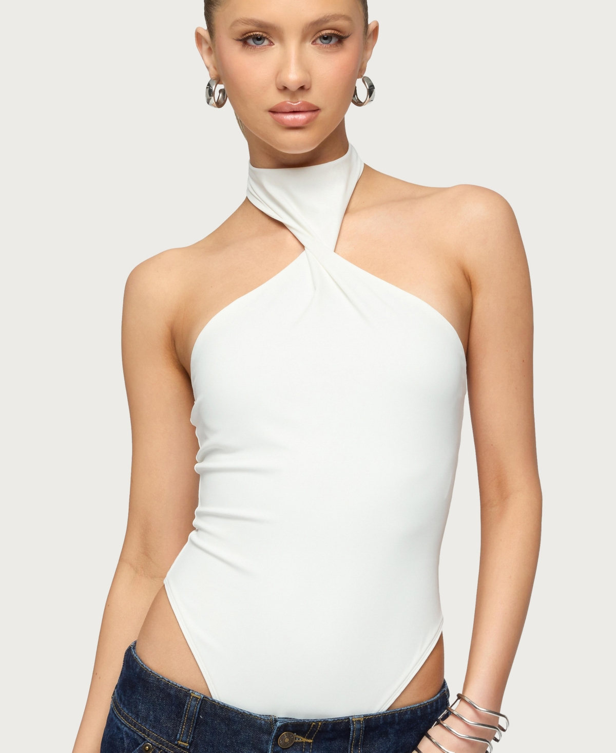 Click here for Edikted Womens Jimana Halter Neck Bodysuit - White prices