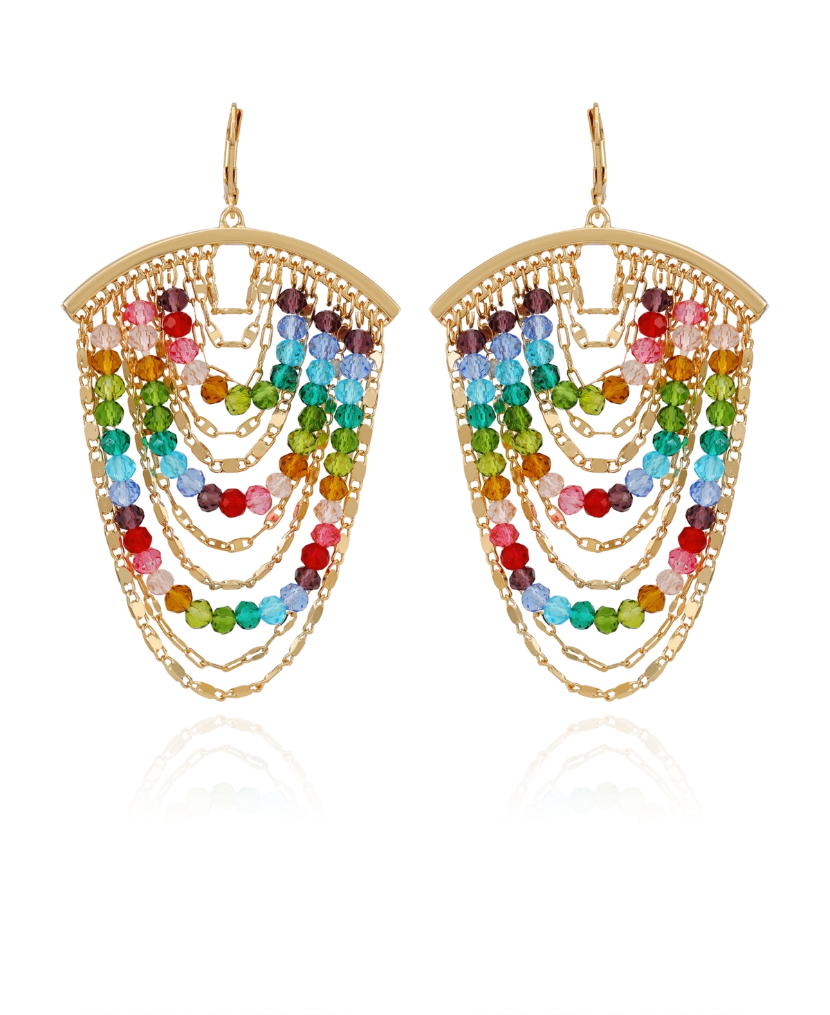 Click here for Guess Multi-Colored Beaded Tiered Linear Drop Earr... prices