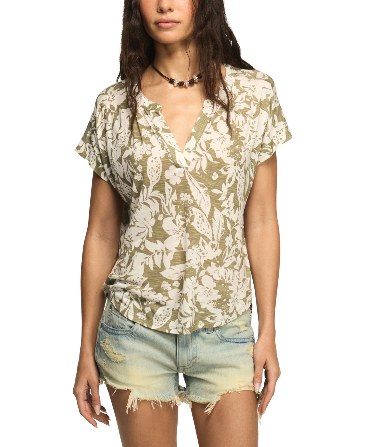 Click here for Lucky Brand Womens Sandwash Short-Sleeve Top - Gre... prices