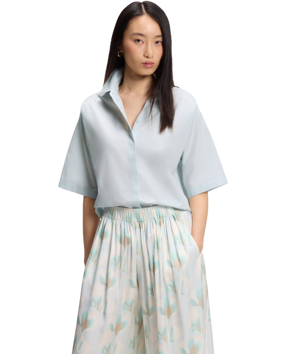 Click here for Boss by Hugo Boss Womens Cotton Poplin Relaxed-Fit... prices