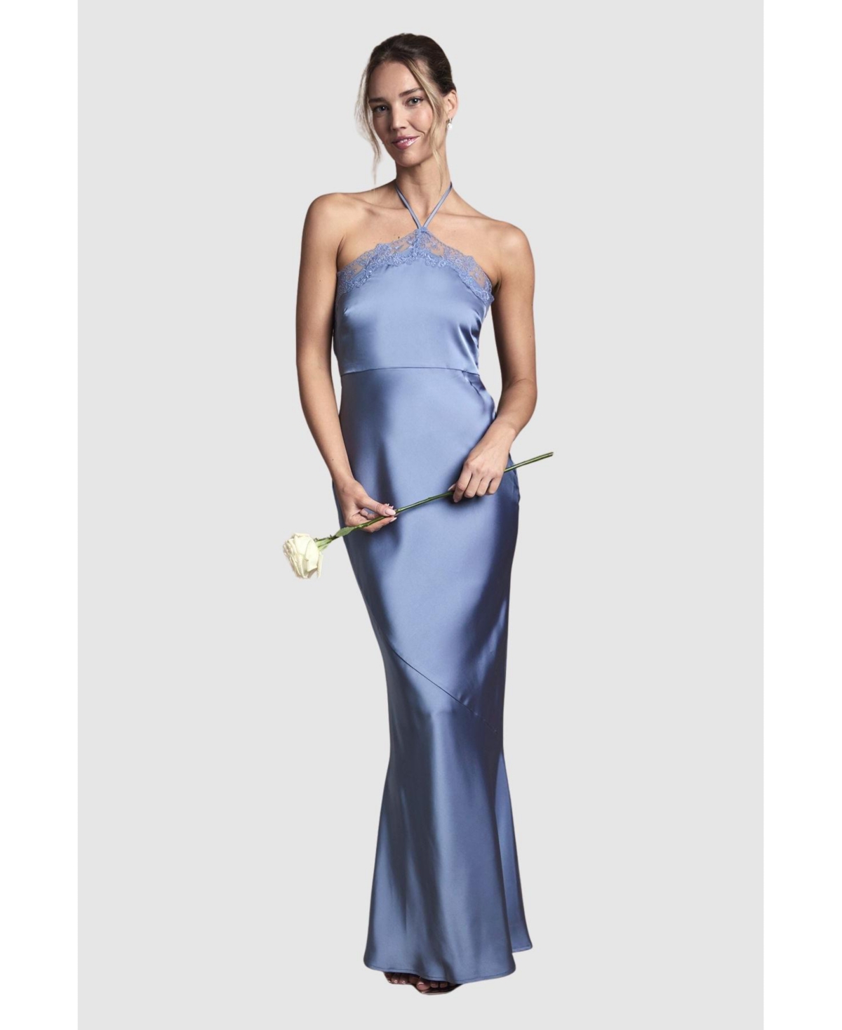 Click here for Oasis Womens Halter Satin Maxi Bridesmaid Dress -... prices