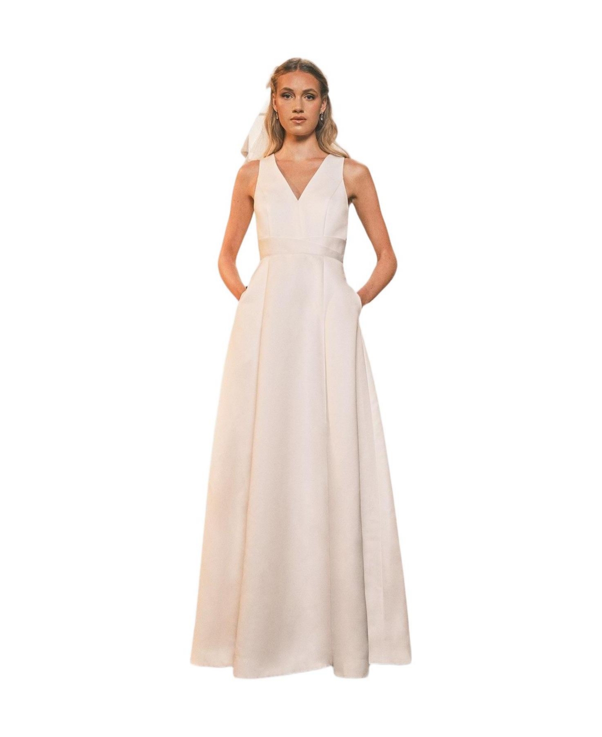 Click here for Coast Womens Satin Plunge Maxi Wedding Dress - Ivo... prices