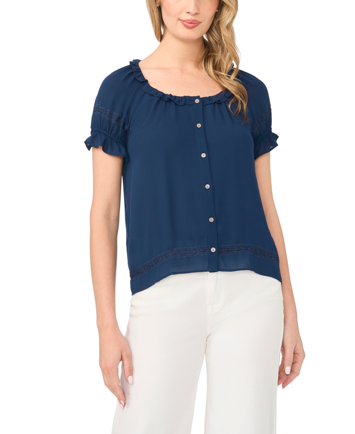 Click here for CeCe Womens Scoop Neck Short-Sleeve Blouse - Class... prices