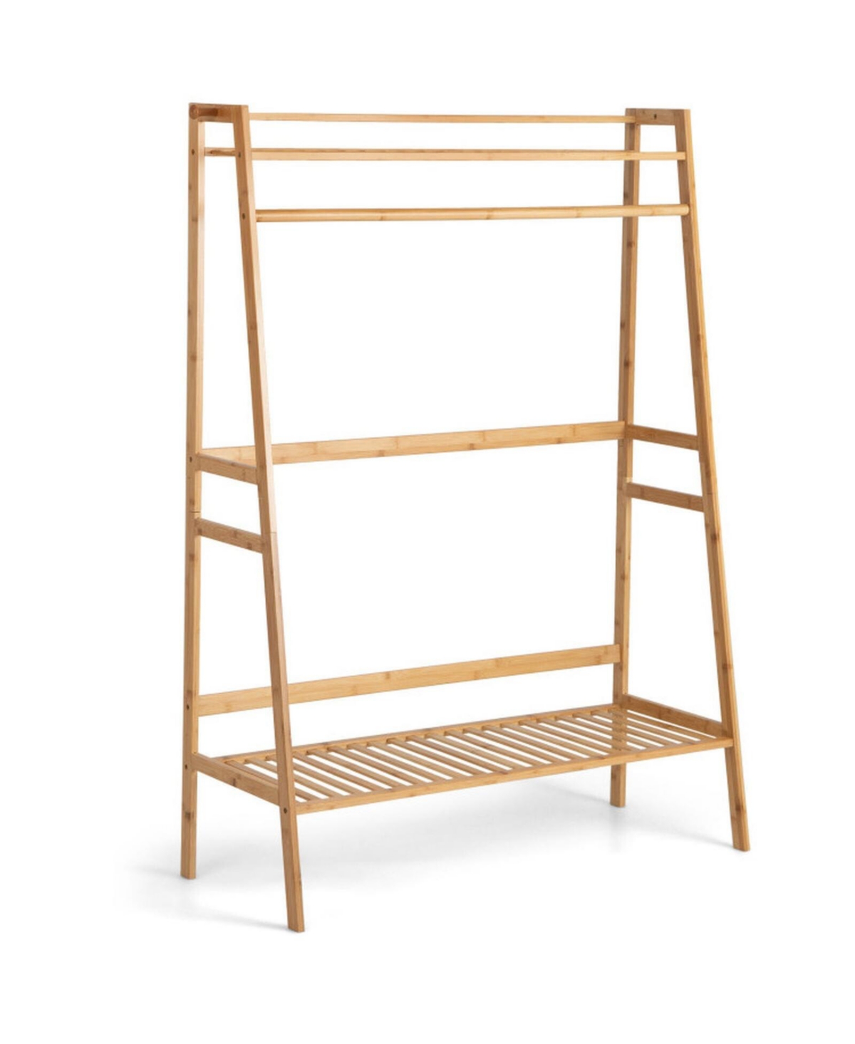 Click here for Gouun Bamboo Clothing Rack with 2-Tier Storage She... prices