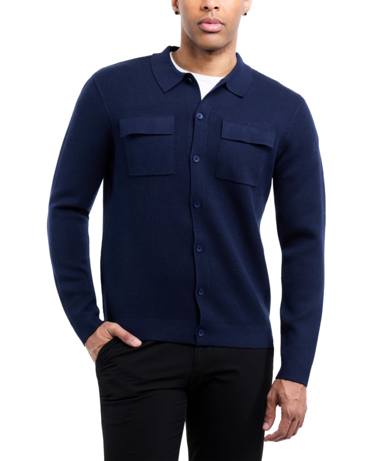 Click here for Spring + Mercer Mens Long Sleeve Sweater With Full... prices