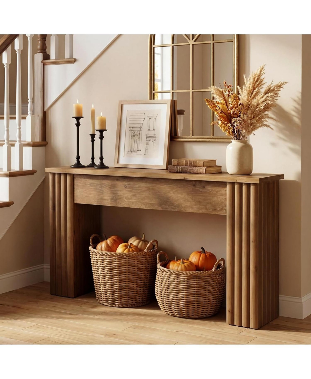 Click here for Tribesigns 63 Inches Solid Wood Console Table  Far... prices