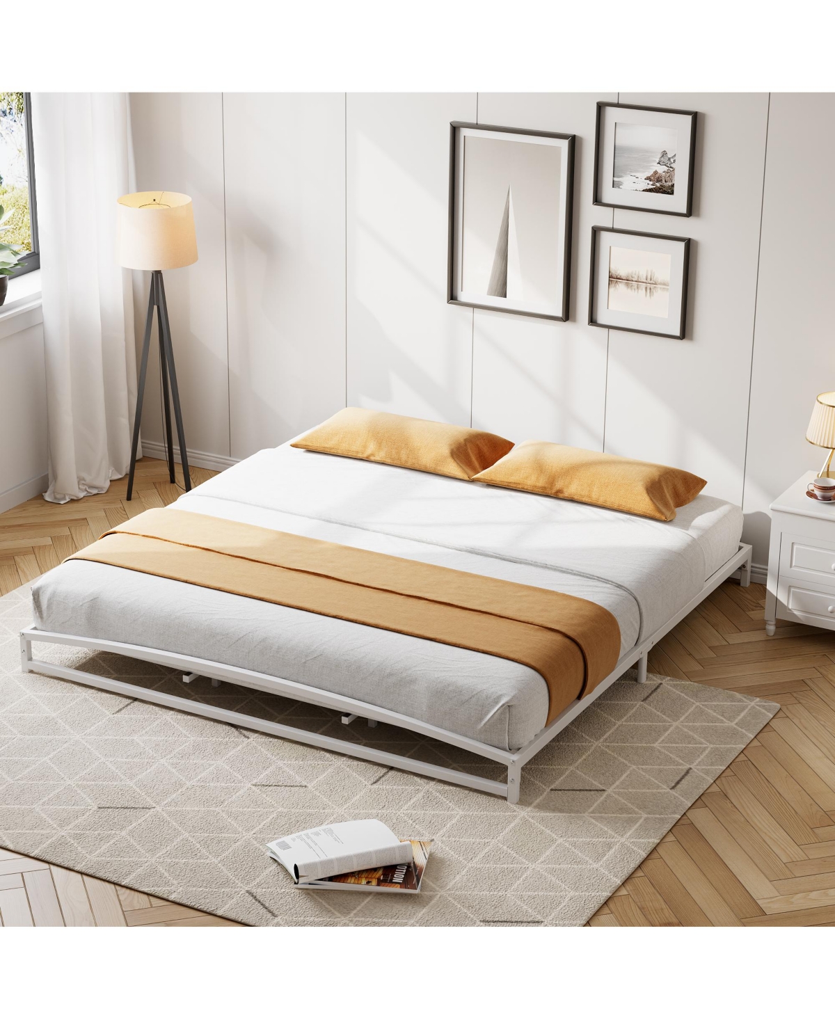 Click here for homfan Metal Platform Bed Frame with Arch Headboar... prices