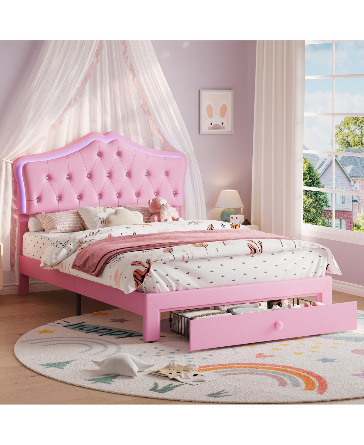 Click here for gaomon Upholstered Platform Bed Frame with Led Lig... prices