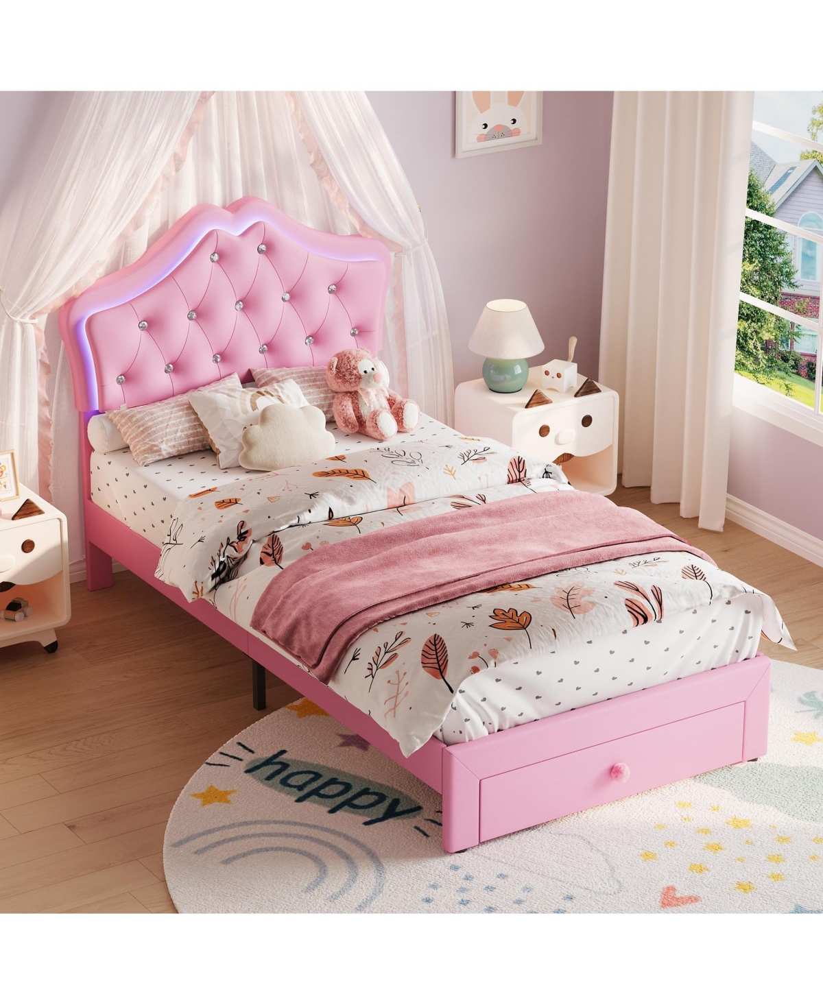 Click here for gaomon Upholstered Platform Bed Frame with Led Lig... prices