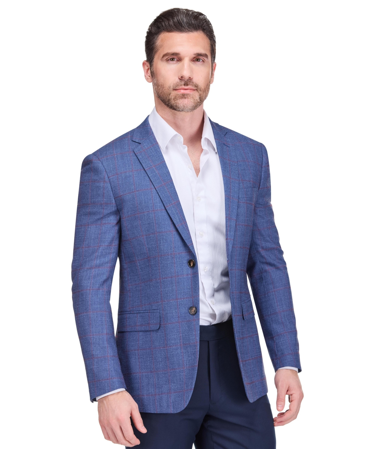 Click here for Gino Vitale Mens Plaid Slim Fit Sportcoat Blazer -... prices
