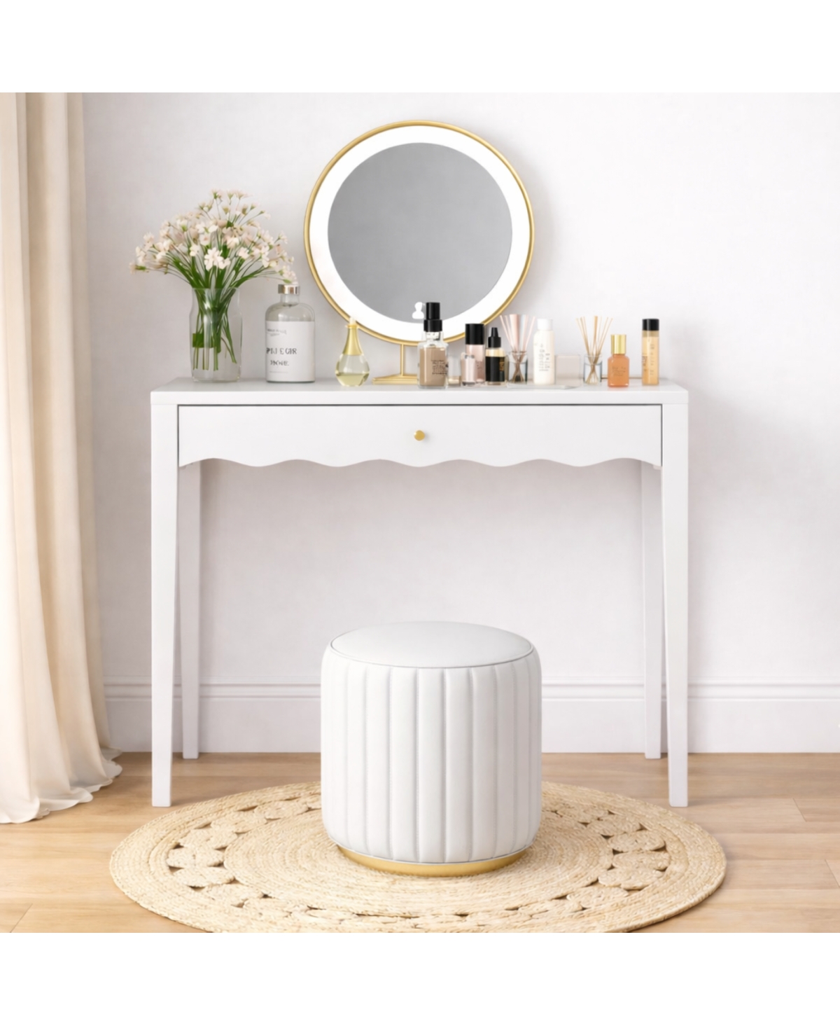 Click here for Streamdale Furniture 35 inches Scalloped Vanity De... prices