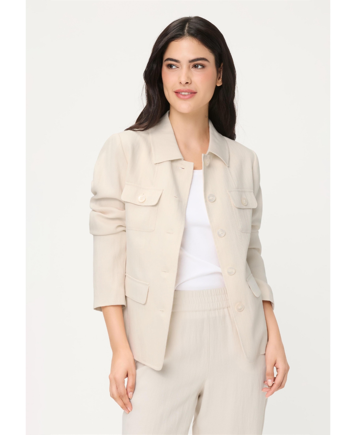 Click here for Olsen Womens Twill Jacket - Linen beige prices