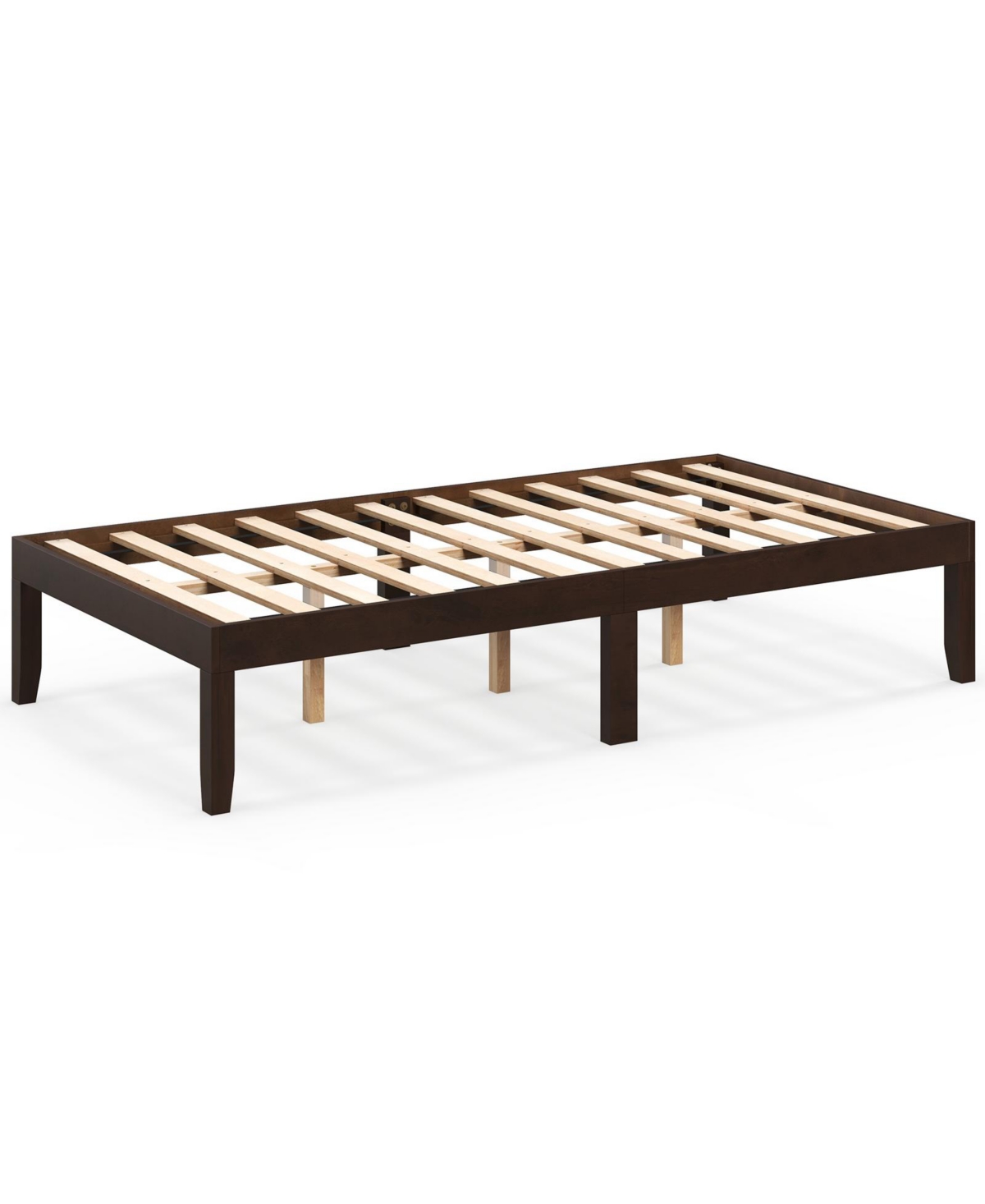 Click here for Sugift Twin Wood Platform Bed Frame with Wooden Sl... prices