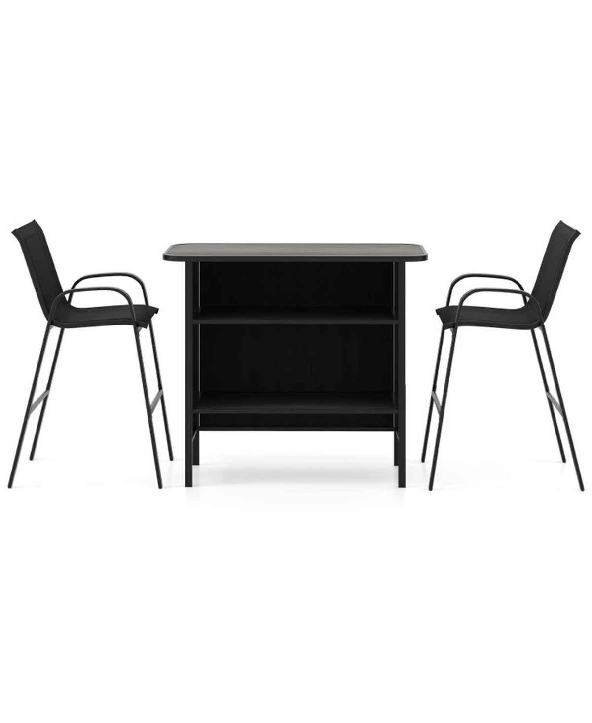 Click here for Sugift 3-Piece Outdoor Bar Set with Footrest and 2... prices