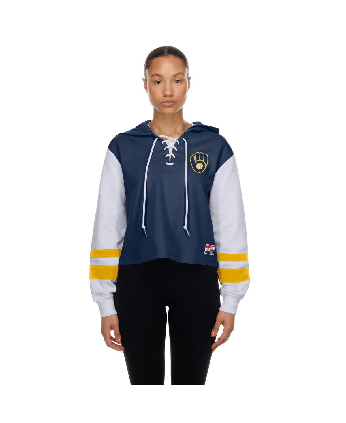 Click here for New Era Womens Navy Milwaukee Brewers Boxy Lace-Up... prices