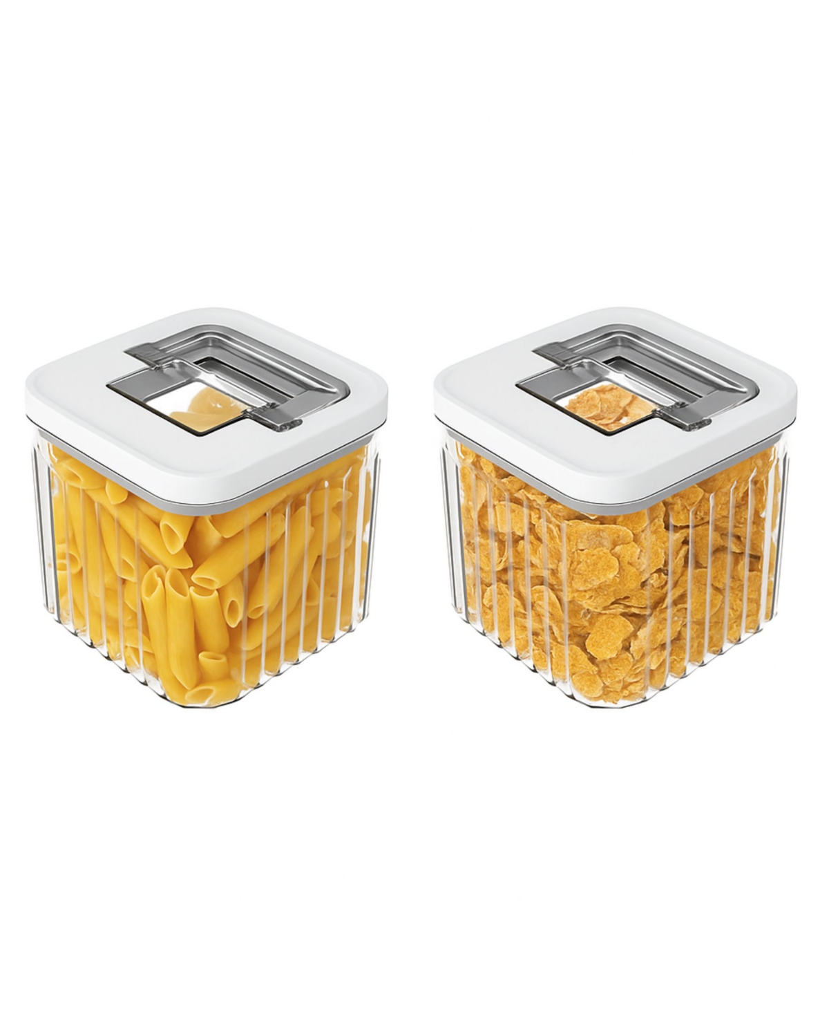 Click here for Oggi Airtight Clear Fluted Canister Stackable Food... prices