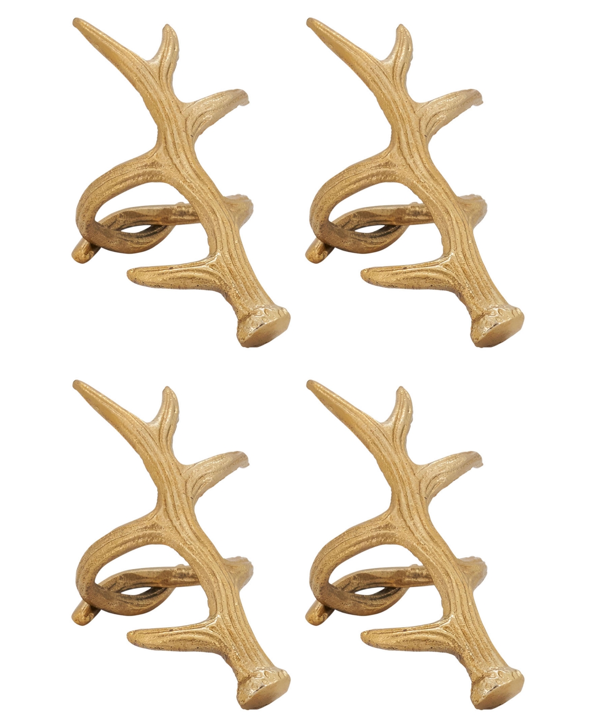 Click here for Saro Lifestyle Antler Napkin Rings  Set of 4 - Gol... prices