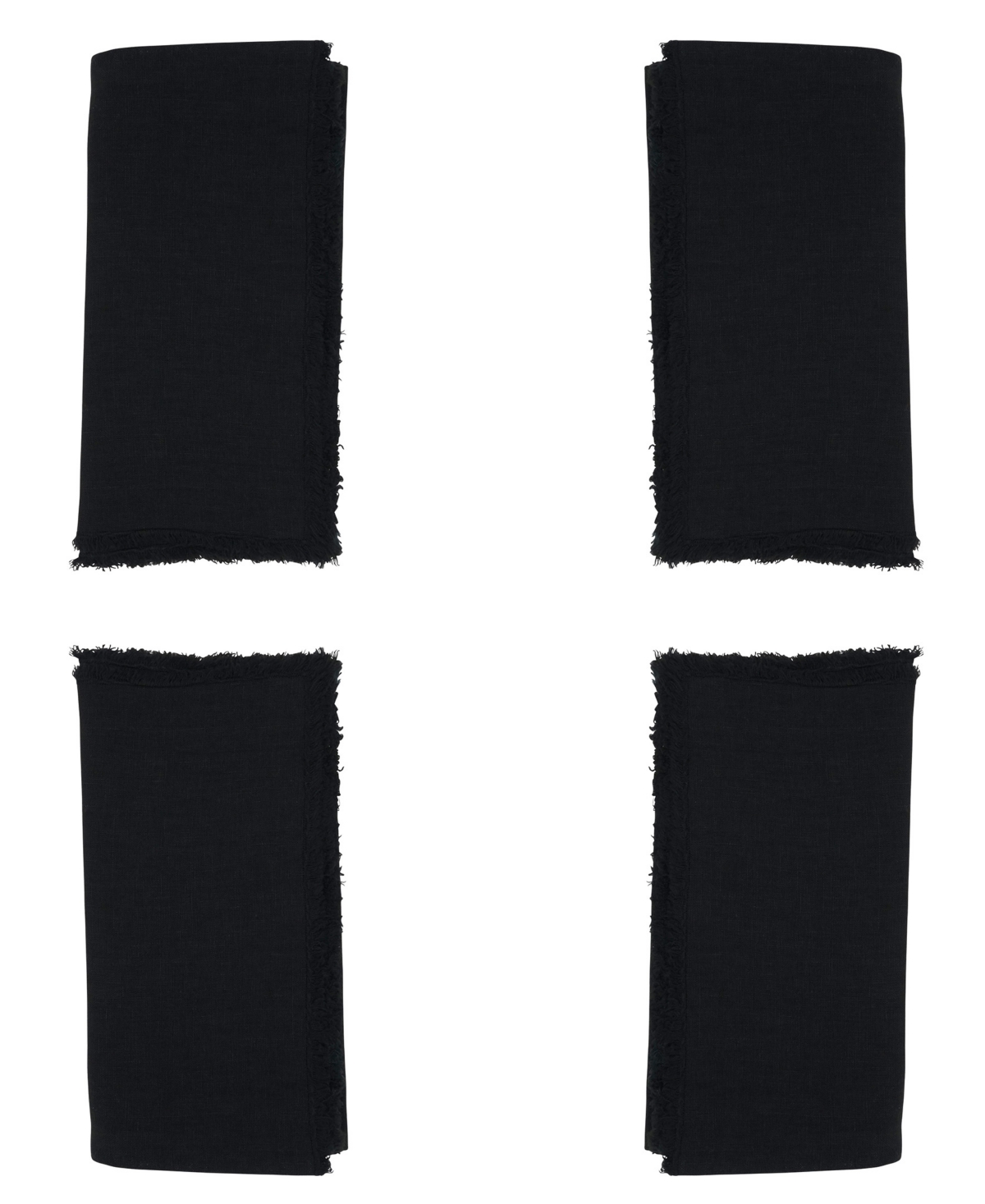 Click here for Saro Lifestyle Fringe Table Napkins  Set of 4 - Bl... prices