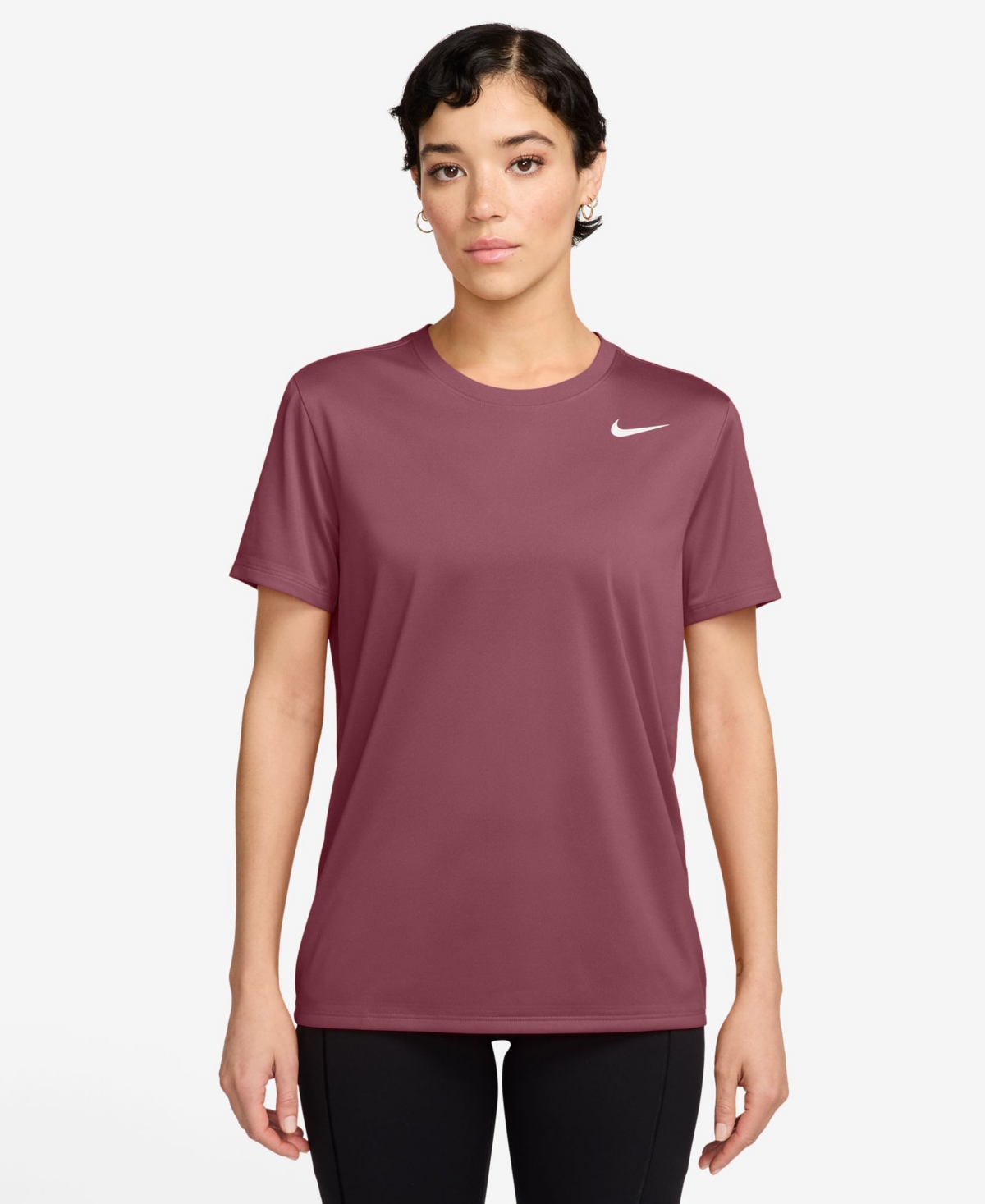 Click here for Nike Womens Dri-fit T-Shirt - Pink Smoke/white prices