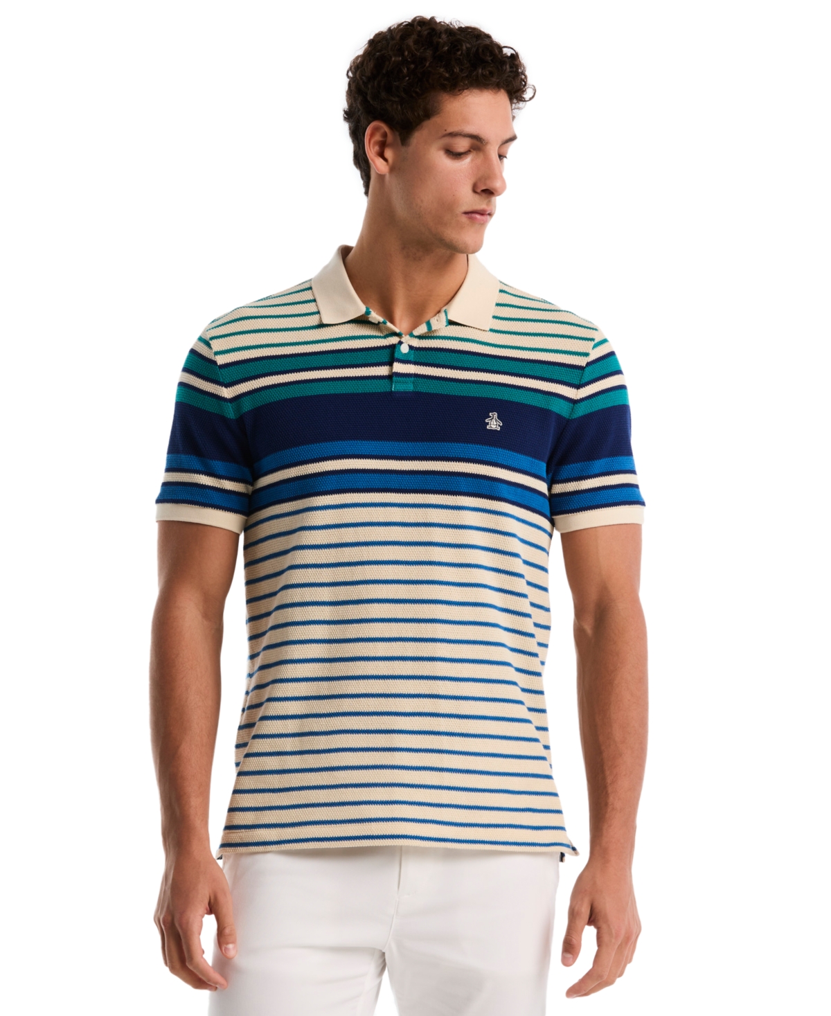 Click here for Original Penguin Mens Engineered Stripe Polo Shirt... prices