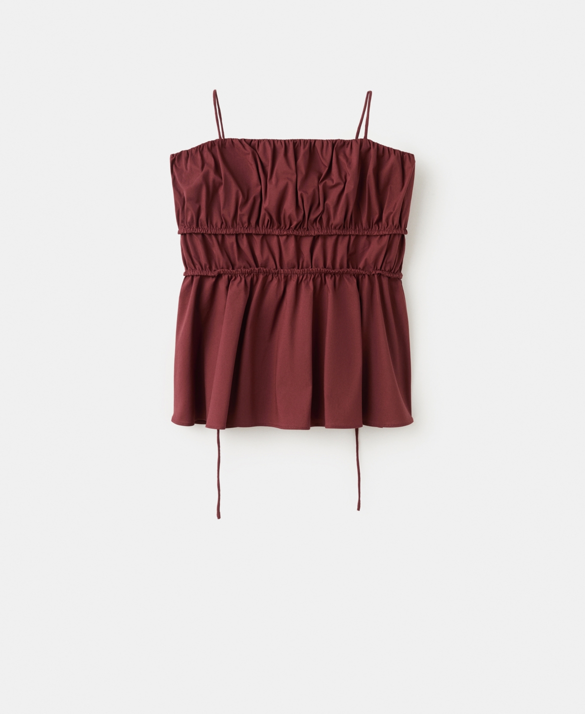 Click here for Mango Womens Ruched Cotton Top - Burnt Orange prices