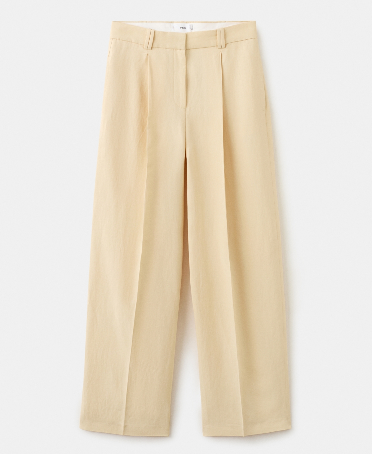 Click here for Mango Womens Straight Linen-Blend Pants - Yellow prices