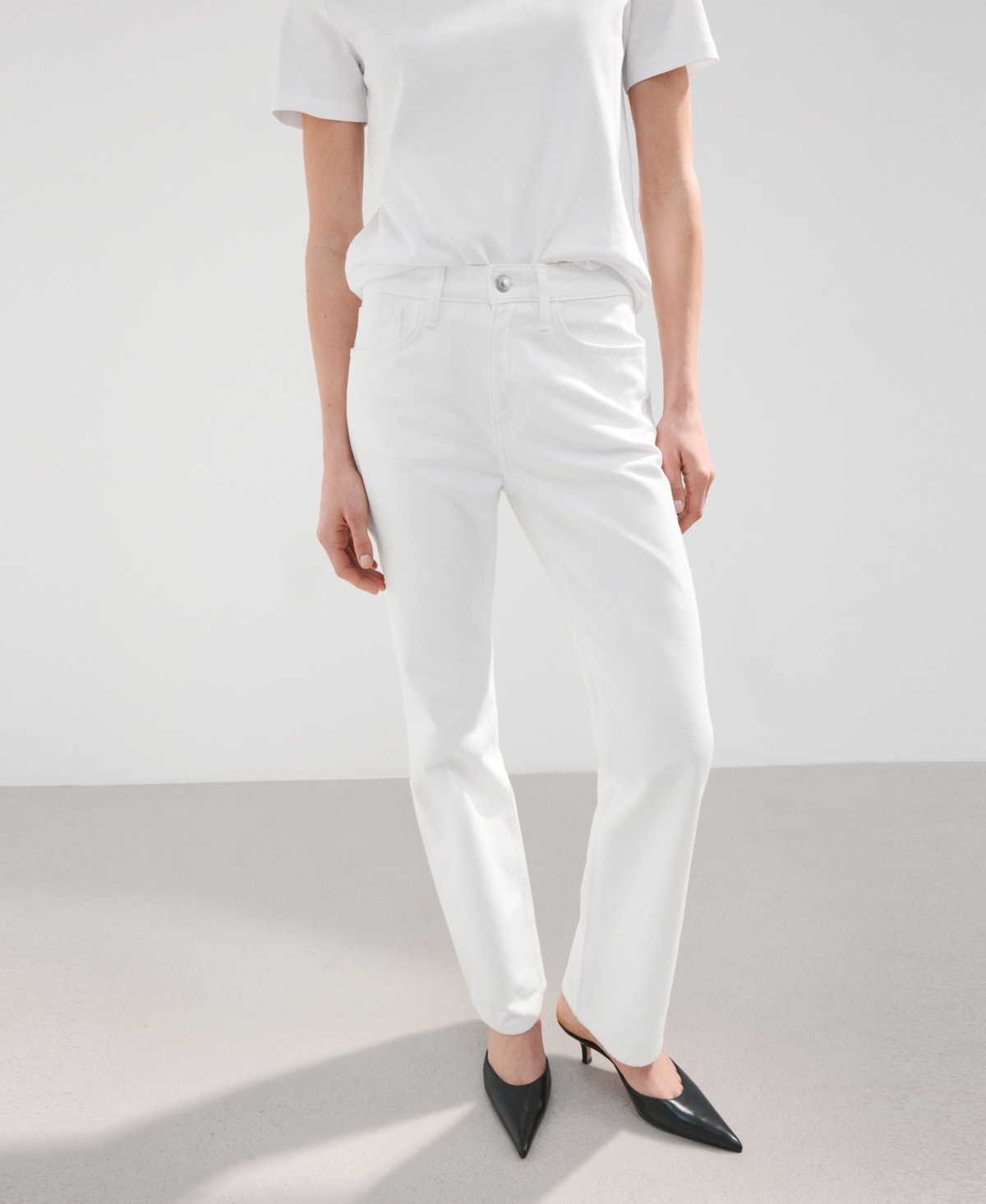 Click here for Mango Womens Matilda High-Rise Straight Jeans - Wh... prices