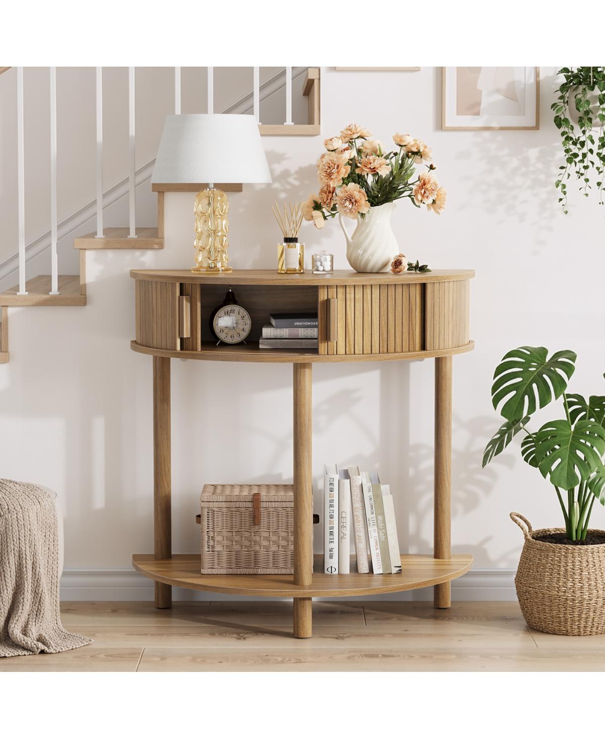 Click here for Streamdale Furniture Grooved Half-Moon Console Tab... prices