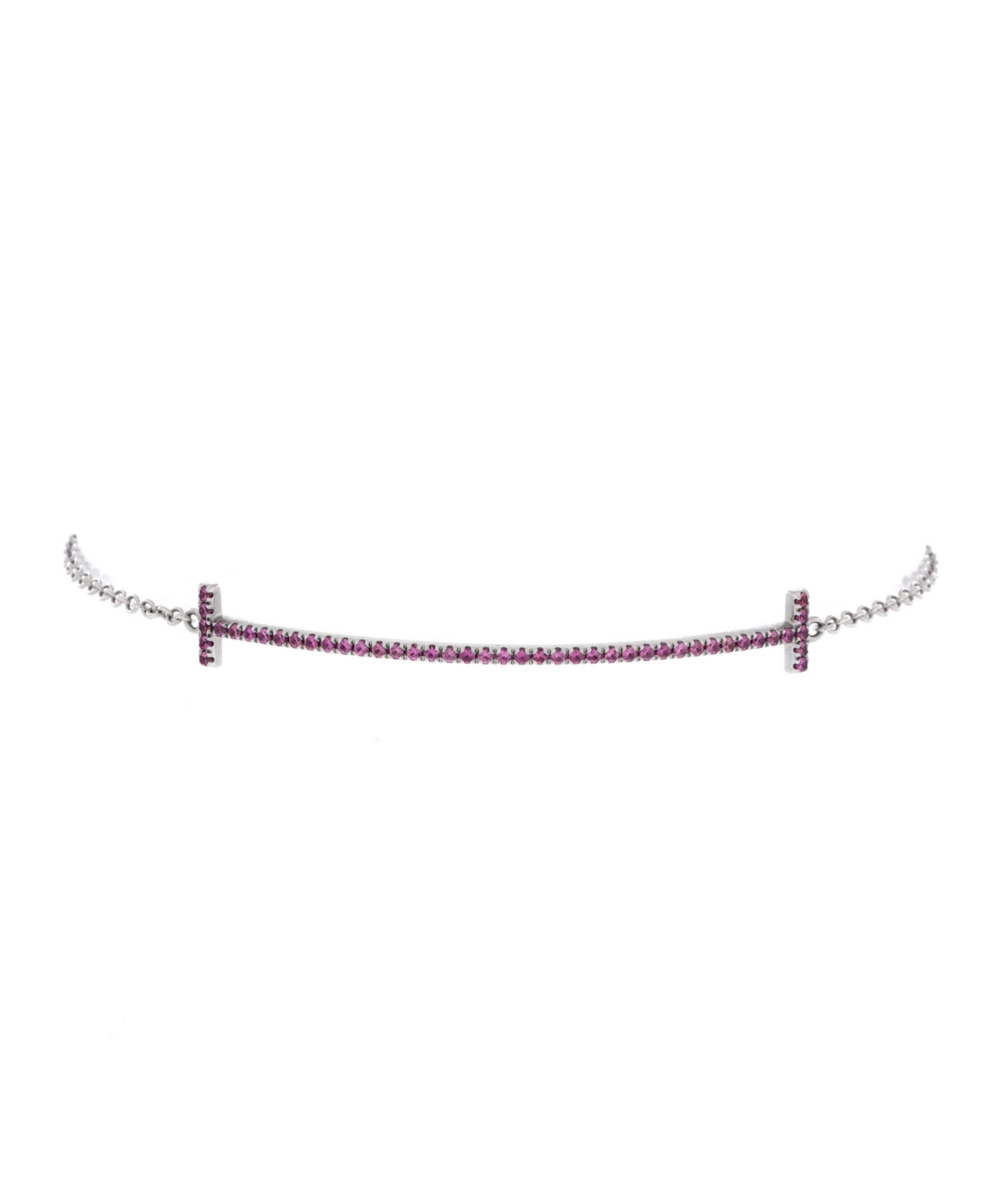 Click here for Pre-Owned Tiffany & Co T Smile Chain Bracelet - 18... prices