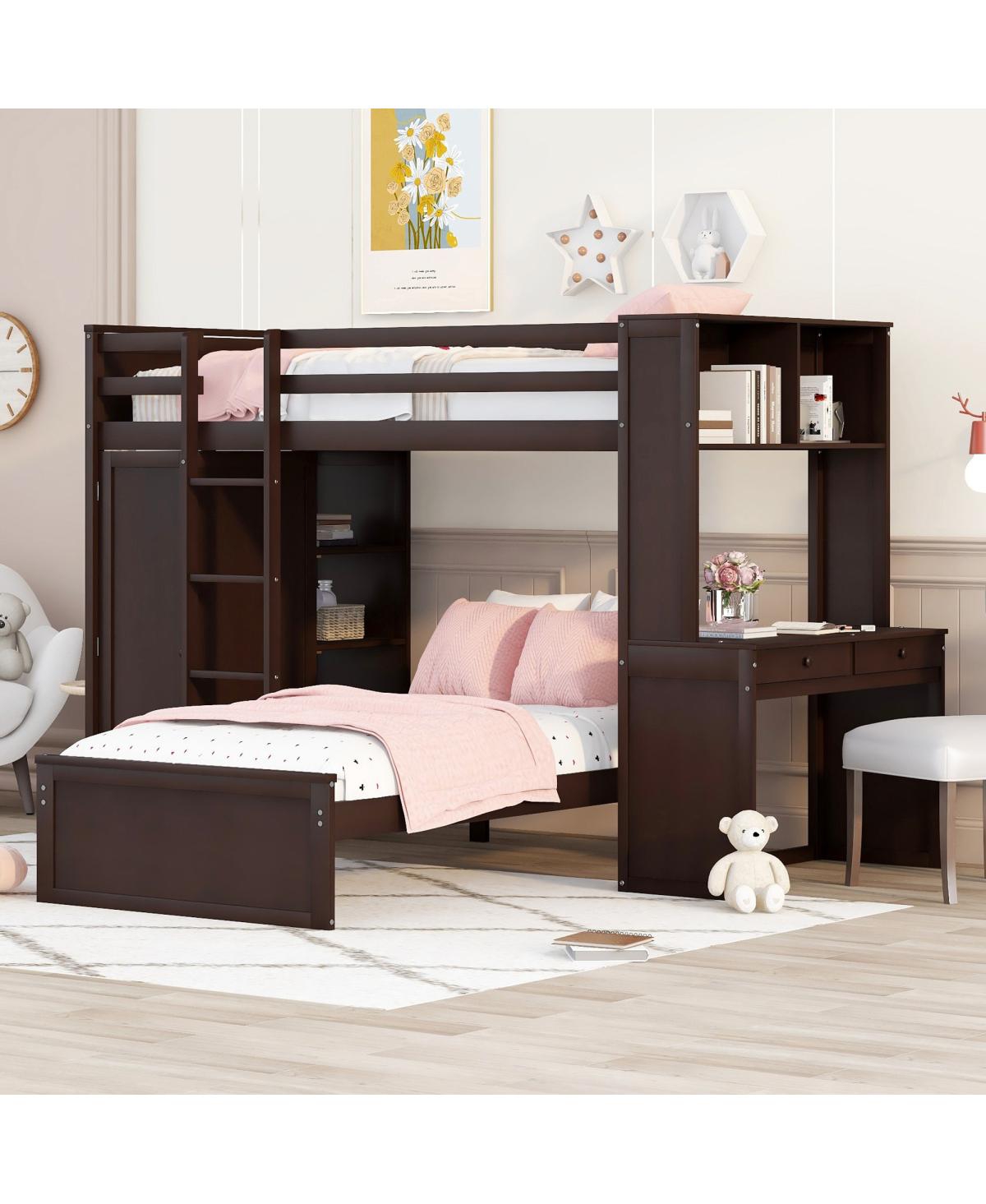 Click here for Streamdale Furniture Twin Loft Bed With Desk  Shel... prices