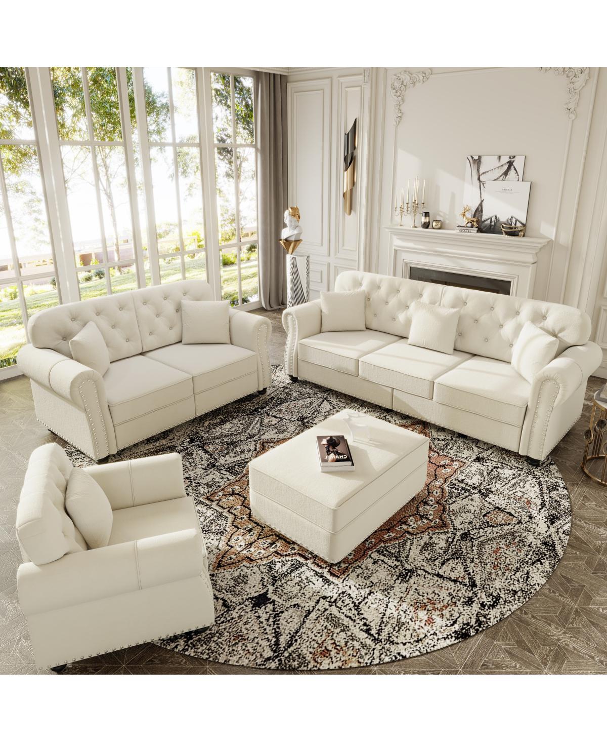 Click here for Streamdale Furniture Velvet Nailhead Rolled Arm So... prices