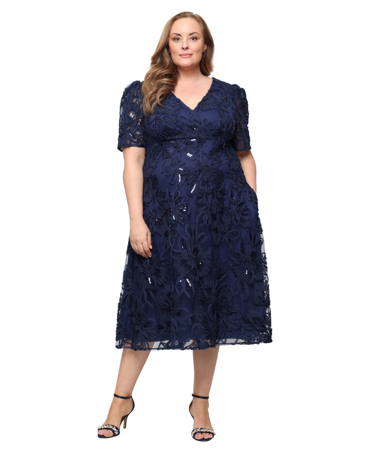 Click here for Alex Evenings Plus Size Nylon Embroidered Soutache... prices