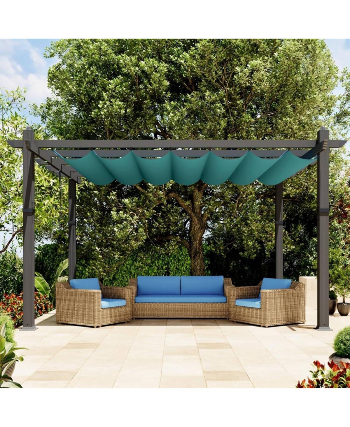 Click here for gaomon Outdoor Pergola with Adjustable Canopy for... prices
