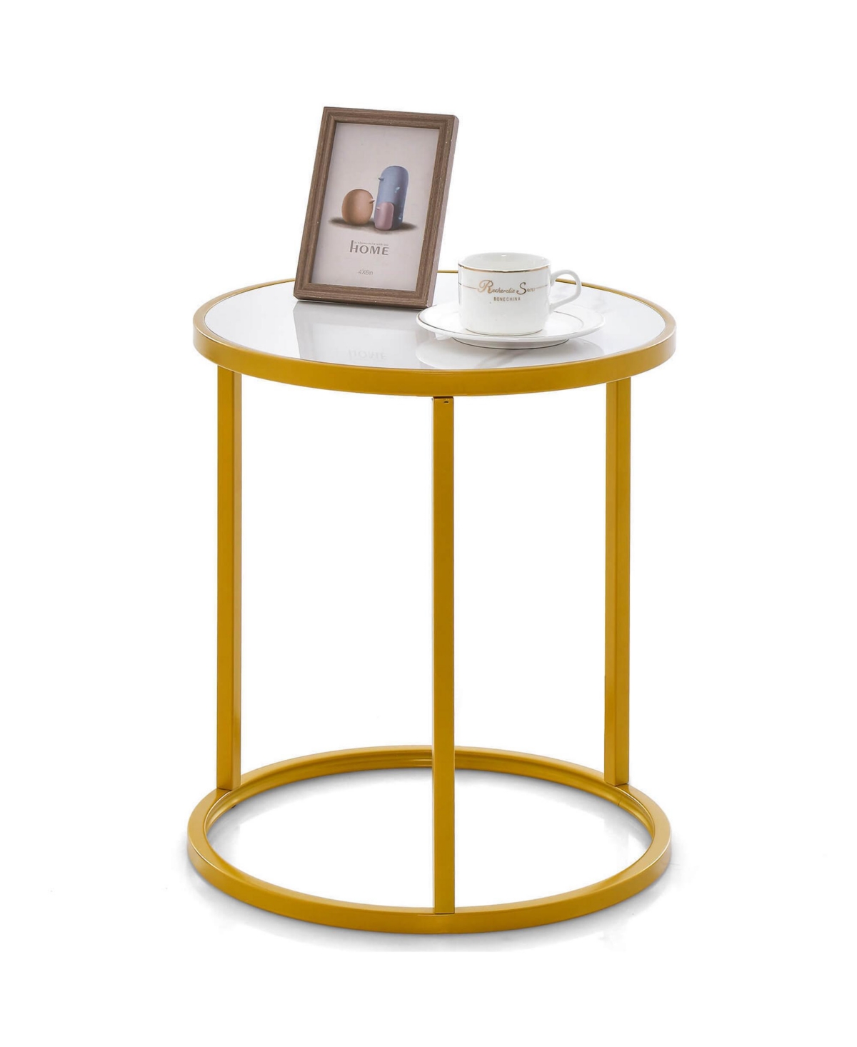 Click here for Gymax Marble Top Round Side Table 19.5x19.5 End Ta... prices