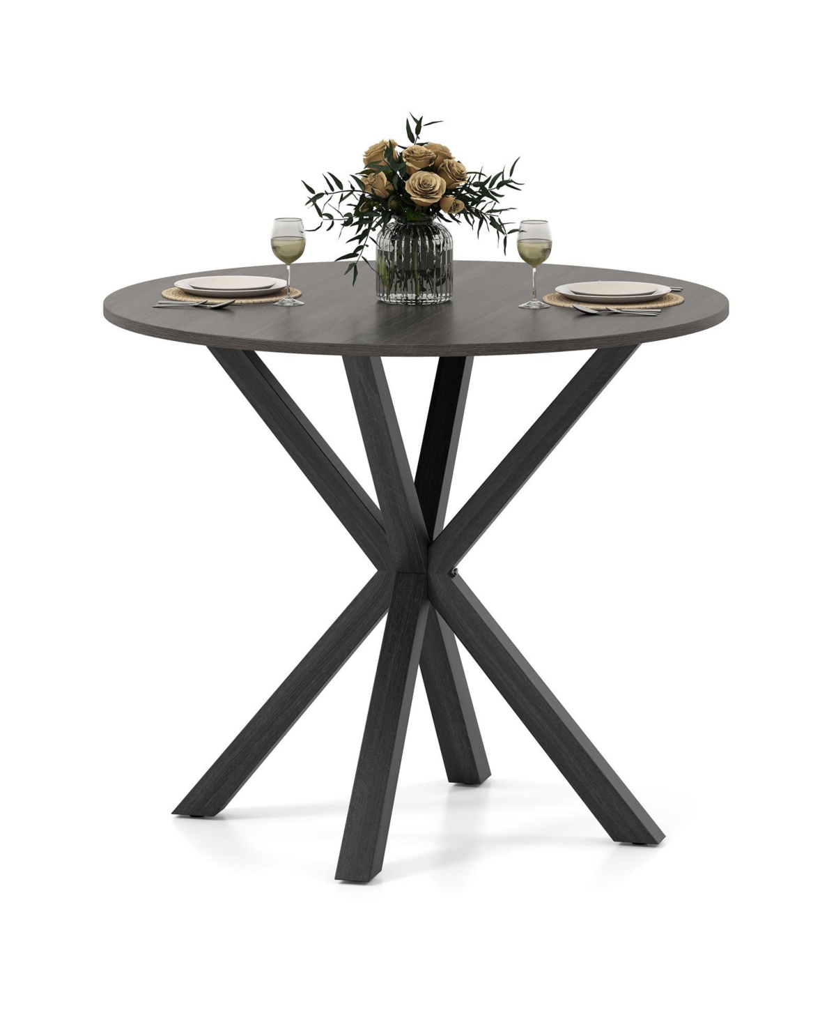 Click here for Gymax Round Farmhouse Dining Table for 4 w/Stable... prices