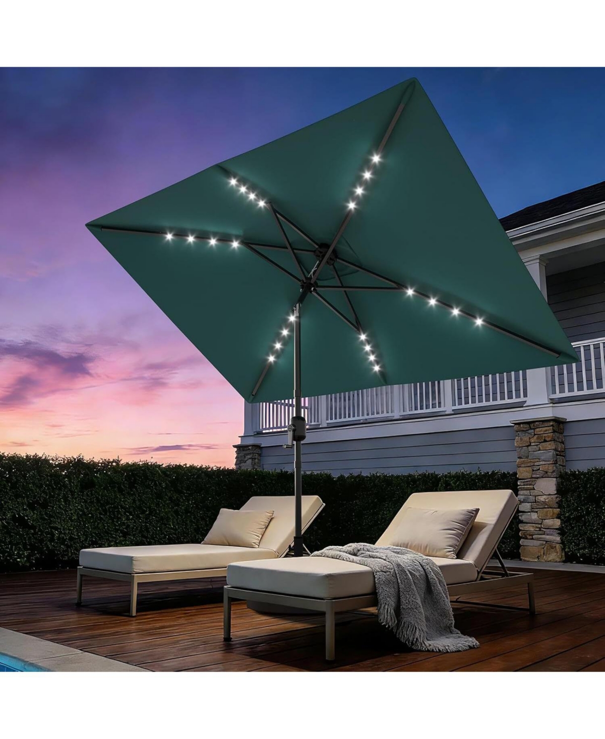 Click here for gaomon 10 x 6.5 Solar Patio Umbrella with Crank an... prices
